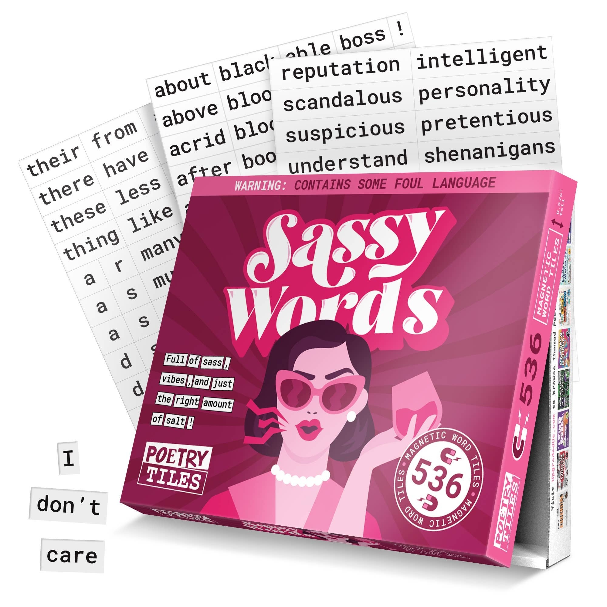 Upgraded Us Poetry Tiles Sassy Words Themed Kit 536 Word Magnets